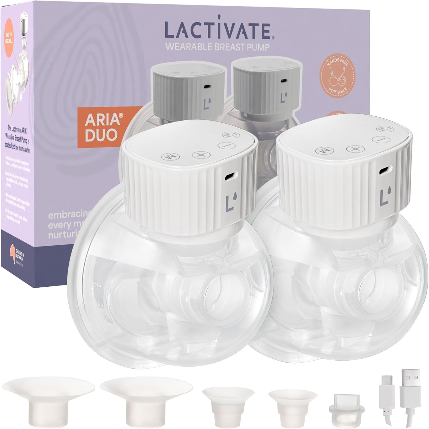 Lactivate ARIA Wearable Breast Pump Duo Set | Milkbar Breastpumps